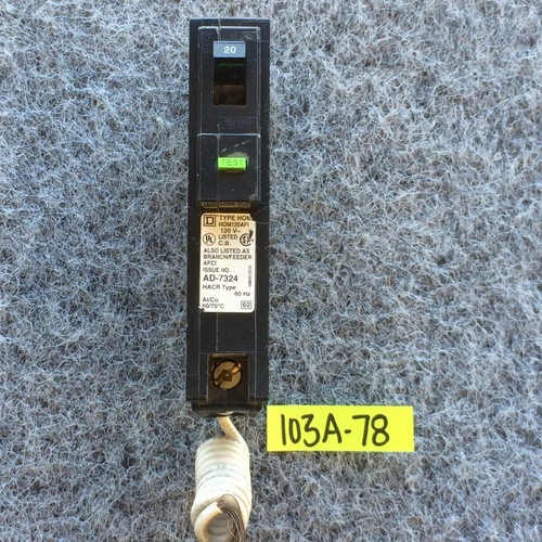 Homeline HOM120AFI 1 Pole 20 Amp 120VAC Plug In HOM AFCI Arc Fault NOS ...