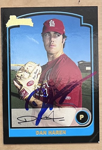 Dan Haren Signed 2003 Bowman Baseball Card RC Auto St Louis Cardinals ...