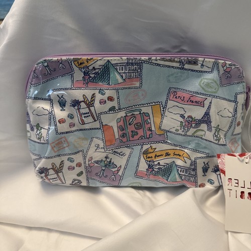 New Roller Rabbit Large Paris Monkey Case Make Up Bag Pink Blue LIMITED ...