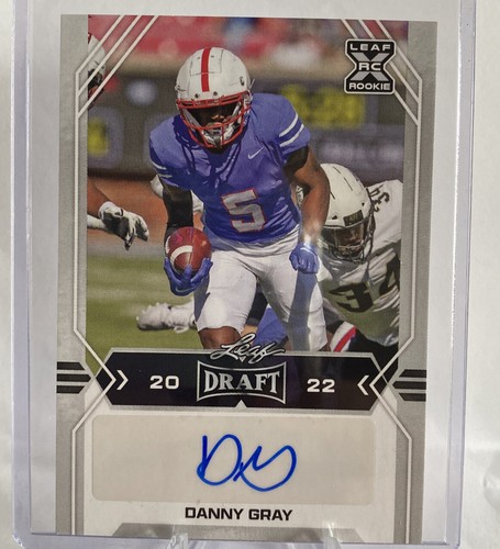 2022 Leaf Draft Danny Gray RC Auto San Francisco 49ers SMU Mustangs #BA ...