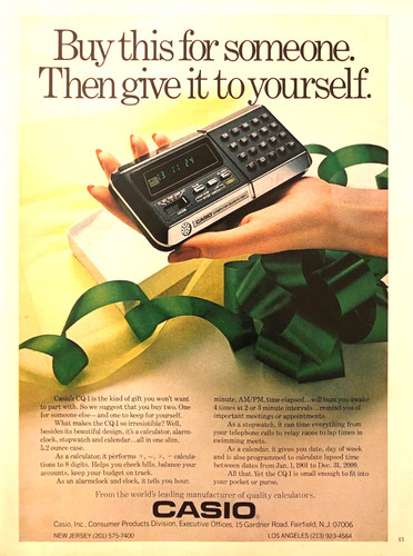 CASIO CQ-1 CALCULATOR & CLOCK—VINTAGE 1970s MAGAZINE ADVERTISEMENT ...