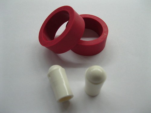 2 RED PREMIUM MINI FLIPPER RUBBER RINGS 1" x 1/2" w/ 2 FREE White Tips ...