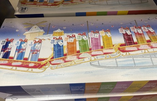 Red Bull ADVENT CALENDAR 24 Cans IN HAND!!USA Pink Green Yellow SHIPS ...