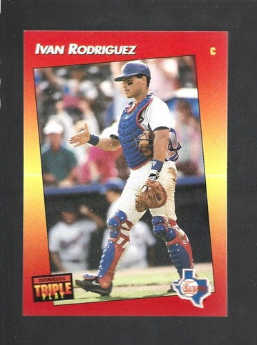 1992 Donruss Triple Play #51 Ivan Rodriguez rookie card, Texas Rangers ...