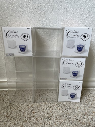 Daiso Clear Cube Displays Set Of 9 | eBay