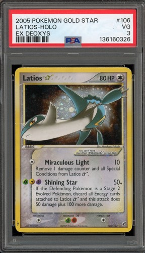Pokemon Latios Gold Star EX Deoxys Holo Ultra Rare #106 PSA 3 | eBay