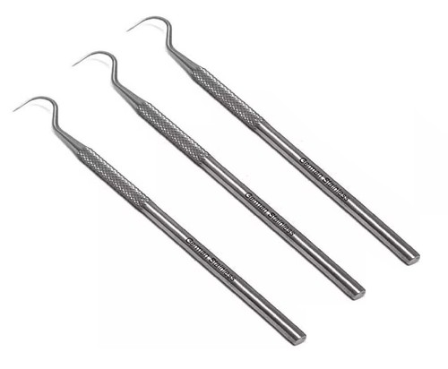 3 Pack Dental Hook Shape Probe 23 Explorer Periodontal Tooth Pick ...
