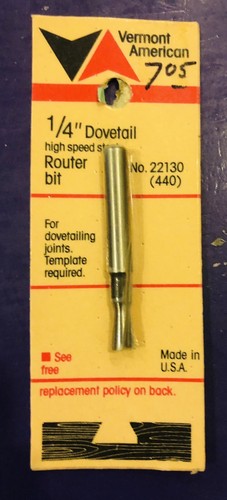 VERMONT AMERICAN 1/4" DOVETAIL HSS ROUTER BIT 22130 - NOS | eBay
