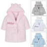 Baby Girls Robe Pink Hooded Dressing Gown Cute Soft Fleece Nightwear ...