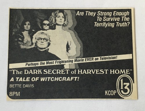 1980 KCOP tv ad~ horror movie DARK SECRET OF HARVEST HOME are they ...