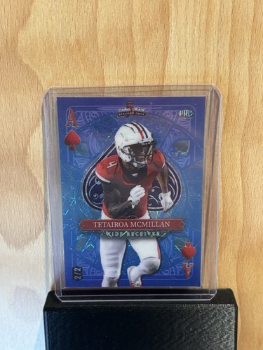 Wild Card Blue 2/2 Five Card Draw Tetairoa McMillan Arizona Wildcat Ace ...