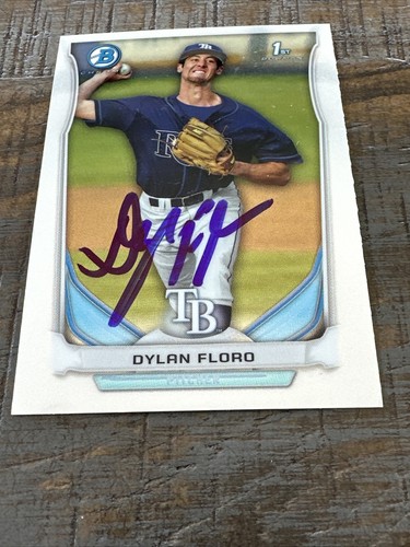 2014 Bowman Chrome Dylan Floro Auto Signed Card Rays Cubs Nationals ...