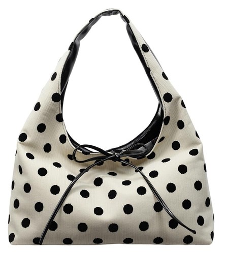 Slouchy Polka Dot Hobo Bags Women Bow Tie Underarm Shoulder Bag ...
