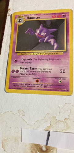 Pokemon Card Haunter Base Set 29/102 Uncommon 1999 WOTC Unlimited LP ...