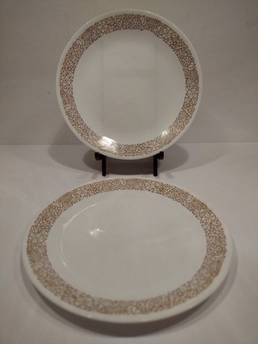 Corelle WOODLAND BROWN Dinner Plates Brown Floral Rim 10 1/4” Lot of 2 ...