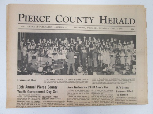 Pierce County Herald Newspaper Ellsworth Wisconsin Thursday April 6 ...