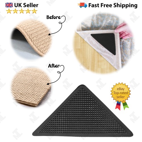 Non Slip Rug Grippers Anti Curl Carpet Mat Stopper Washable Floor ...