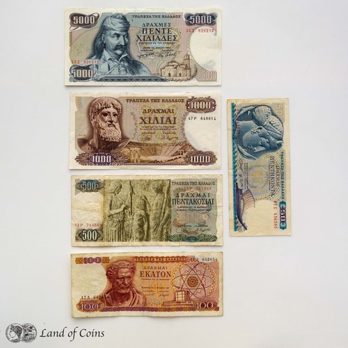 GREECE: Set of 5 Greek Drachma Banknotes. | eBay