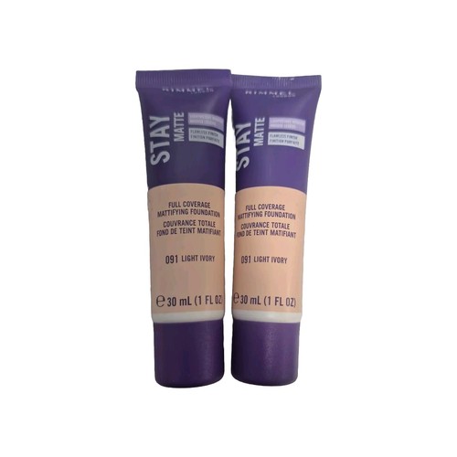 2 Rimmel London Stay Matte Mousse Foundation-091 LIGHT IVORY 1 fl. oz ...