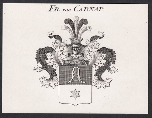 Carnap Emblem Coat of Arms Copperplate Engraving Genealogy Heraldry ...