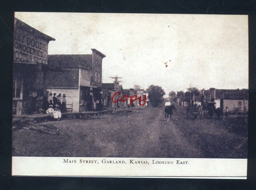 GARLAND KANSAS DOWNTOWN MAIN STREET SCENE LOOKING EAST POSTCARD COPY | eBay