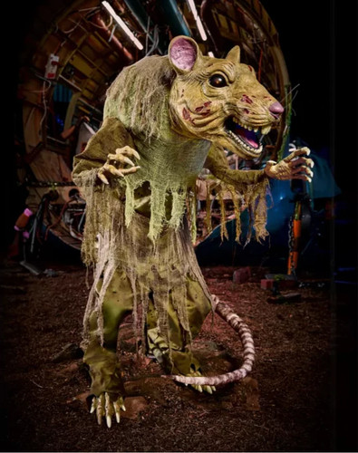 Spirit Halloween 4.2ft Animated Mutant Sewer Rat Animatronic Halloween ...