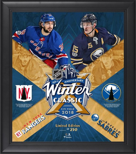 2018 NHL Winter Classic Rangers vs Sabres Framed 15x17 Collage & Pieces ...