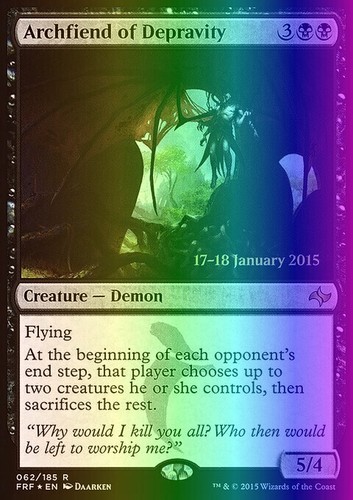 MTG Archfiend of Depravity (62s/42) Fate Reforged Promos LP FOIL | eBay