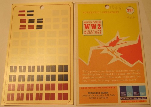 WW2 His Air Dec 1:72 Scale British National Insignia 1939-'45 Fin ...