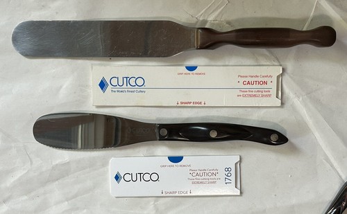 Cutco Cutlery 2 Spatula Spreader Knives- #1768 & #28. Factory Sharpened ...