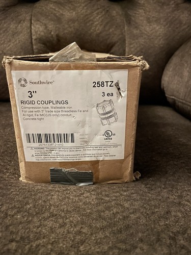 3" Threadless Rigid Conduit Compression Coupling Malleable Iron 258TZ ...