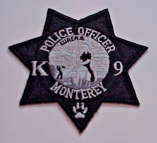 MONTEREY CALIFORNIA CA K-9 OFFICER 3 1/2" SHOULDER OBSOLETE POLICE ...