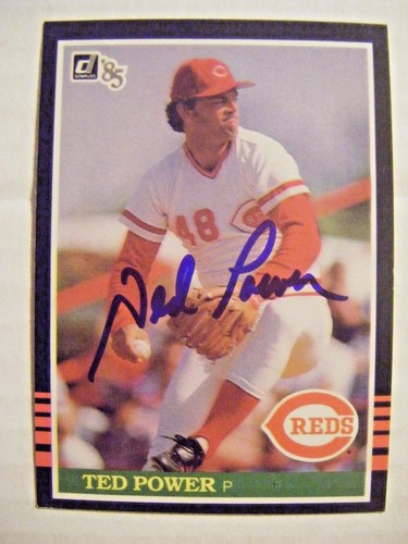 TED POWER signed REDS 1985 Donruss baseball card AUTO Autographed ...