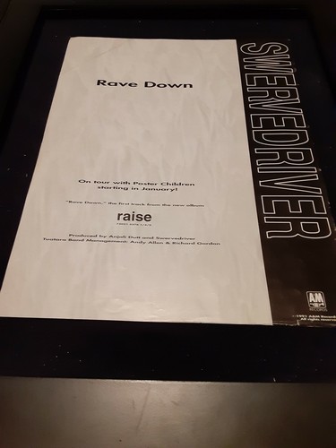 Swervedriver Rave Down Rare Original Radio Promo Poster Ad Framed! #2 ...