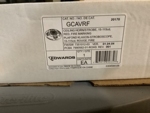 gcavrf ceiling horn/strobe red edwards | eBay