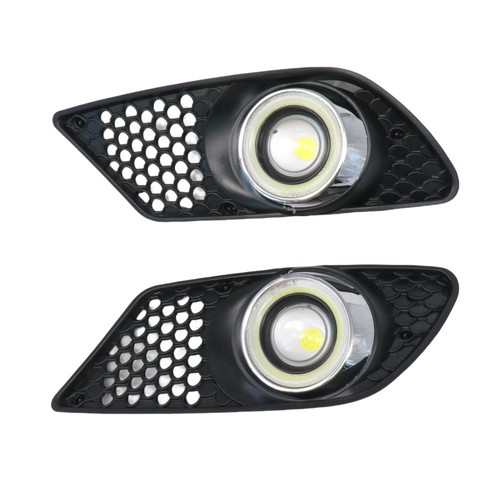 LED Bumper Fog Lights w/ Cover Angel Eye For Mercedes Benz W204 C230 ...