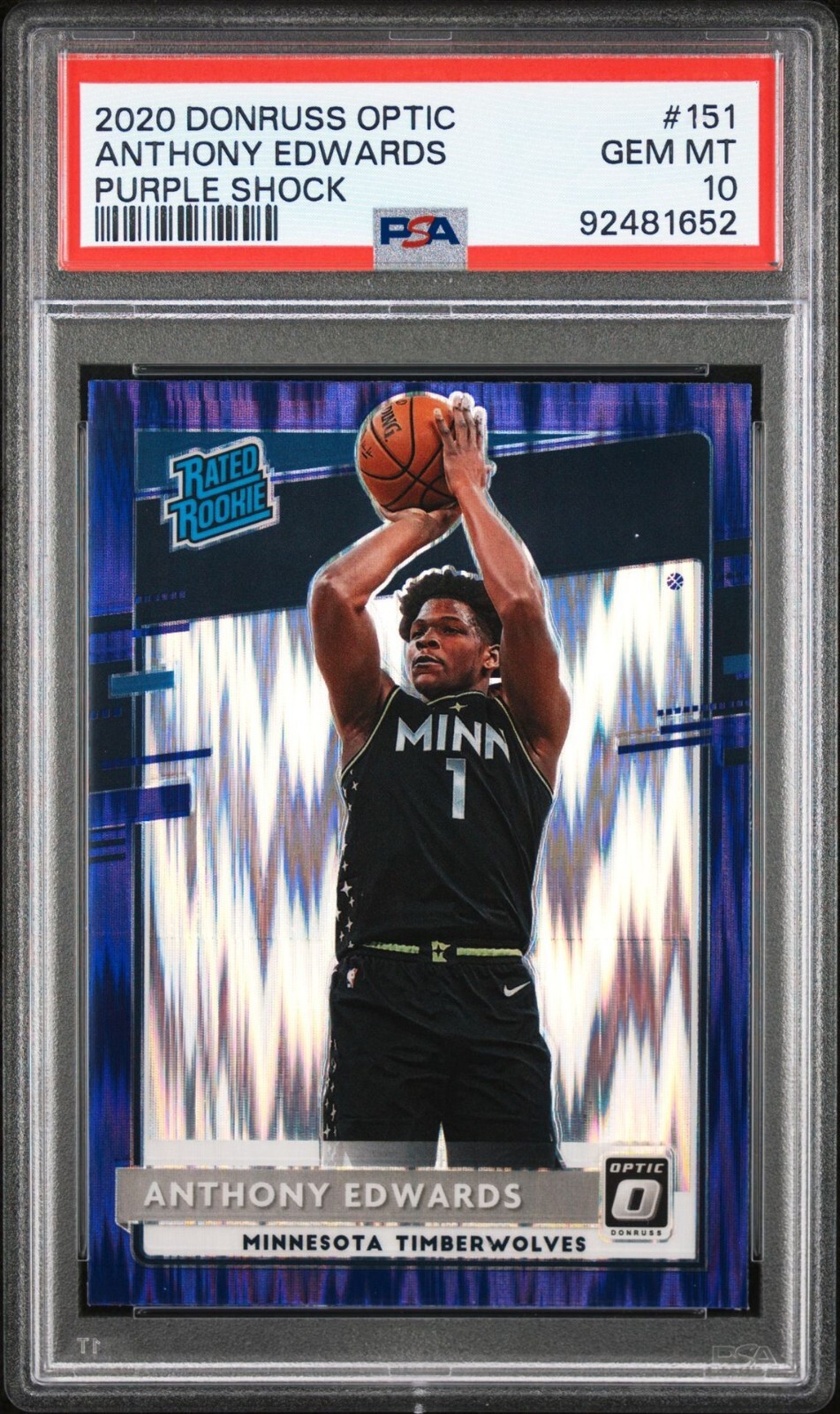 Anthony Edwards 2020 Optic #151 Purple Shock Price Guide - Sports Card ...