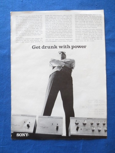 Sony TA-3120 TA-4300 "Drunk Power" Magazine Ad Hi Fi Stereo Review ...