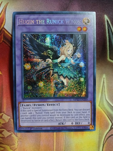 Yugioh Hugin the Runick Wings Prismatic Secret MP23-EN249 1st Near Mint ...