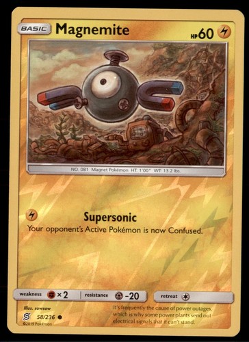 Pokemon Card Magnemit Unified Minds 68/236 NEAR MINT Reverse Holo ...