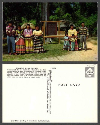 FLORIDA Seminole Indians CHROME VINTAGE POSTCARD | eBay