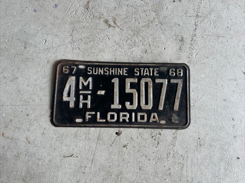 Original Florida FL License Plate 10W42342 1967 1968 67 68 Tag Vintage ...