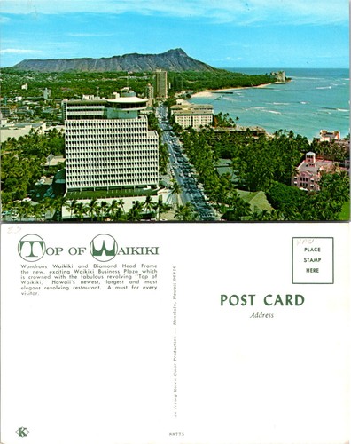 Hawaii Top of Waikiki Postcard - Diamond Head ~ Waikiki Business Plaza ...