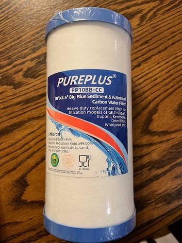 PUREPLUS 10"×4.5" Whole House Sediment and Activated Carbon Water ...