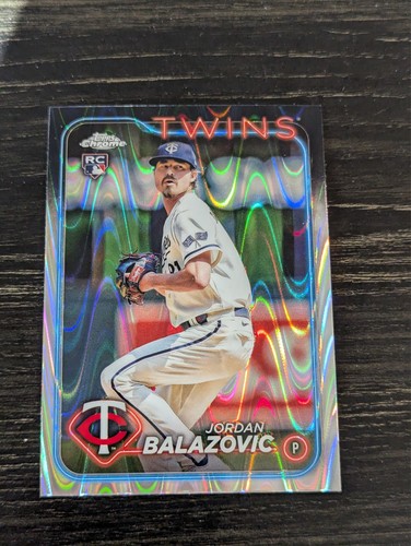 2024 Topps Chrome #198 Jordan Balazovic RC RAY WAVE REFRACTOR Minnesota ...