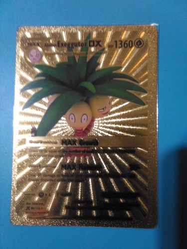 MAX Alolan Exeggutor DX 86/100 HP1360 Gold Foil Fan Art Display Card ...