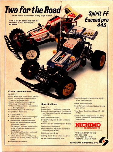 Nichimo Exceed & Spirit FF Pro 443 RC Buggy Print Ad Wall Art Decor ...
