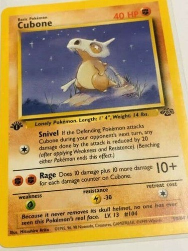 original 1st edition 1999 Cubone - jungle Pokémon card | eBay
