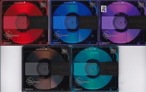 Set of 5 Sony Color Collection 5th edition MiniDiscs. 74 minutes fast ...