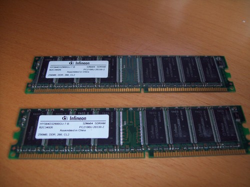 2 X INFINEON HYS64D32900GU-7-B 256Mb PC2100U 266MHz DIMM 184 PIN RAM | eBay